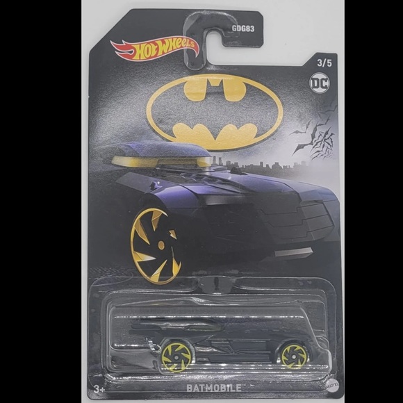 Batman | Toys | Hot Wheels Batman Batmobile Black Yellow Classic Batman ...